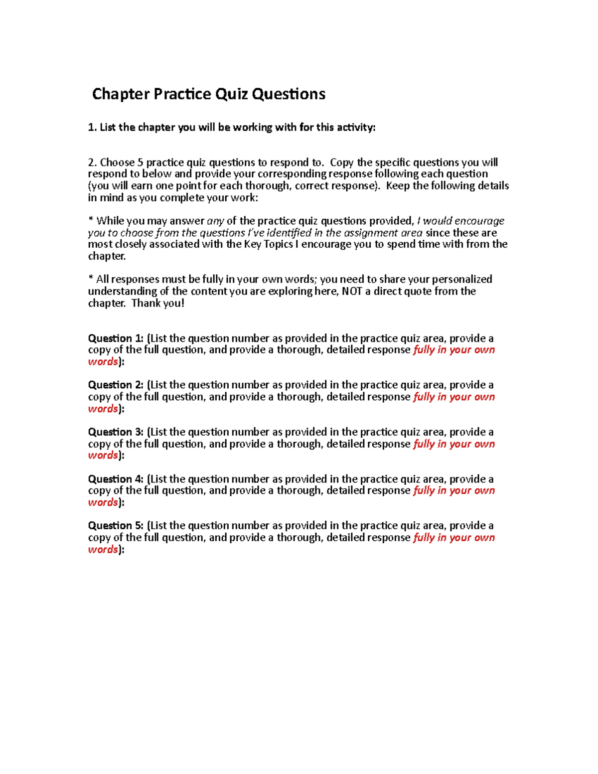 Chapter Practice Quiz Questions Activity - Chapter Practice Quiz ...