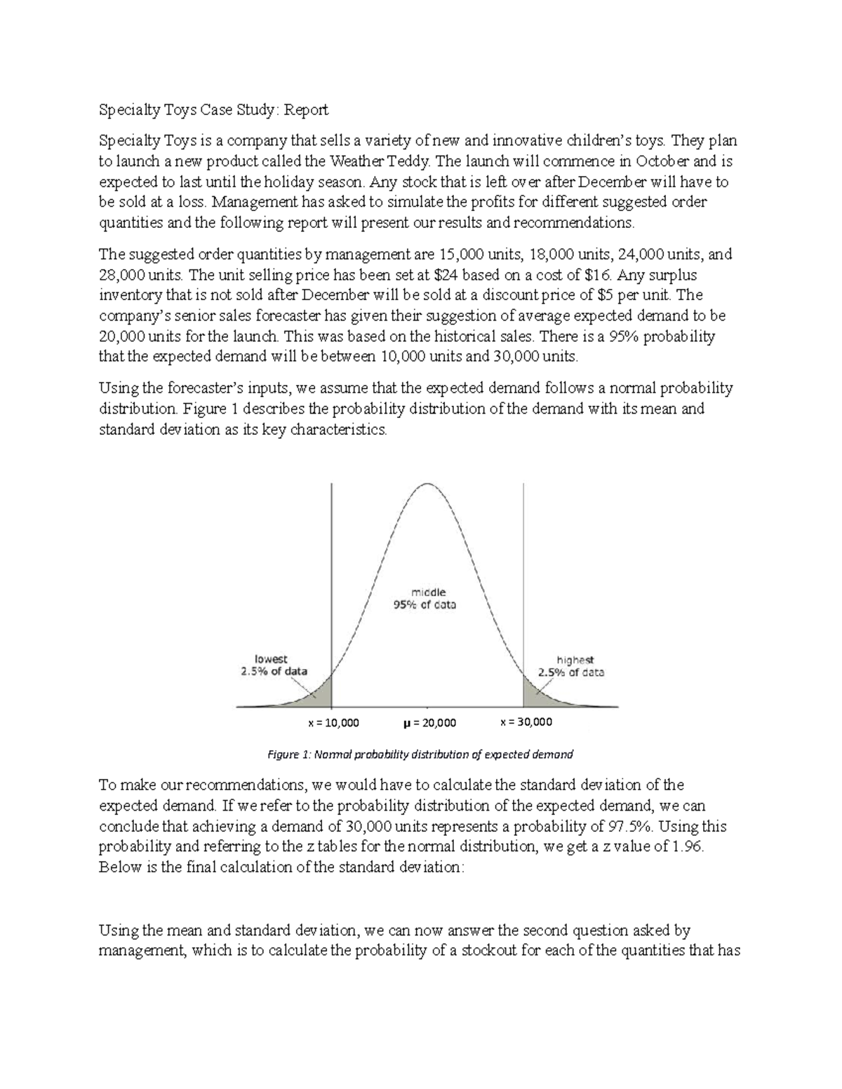Team 1 Sepcialty Toys Case Study Report - Specialty Toys Case Study ...