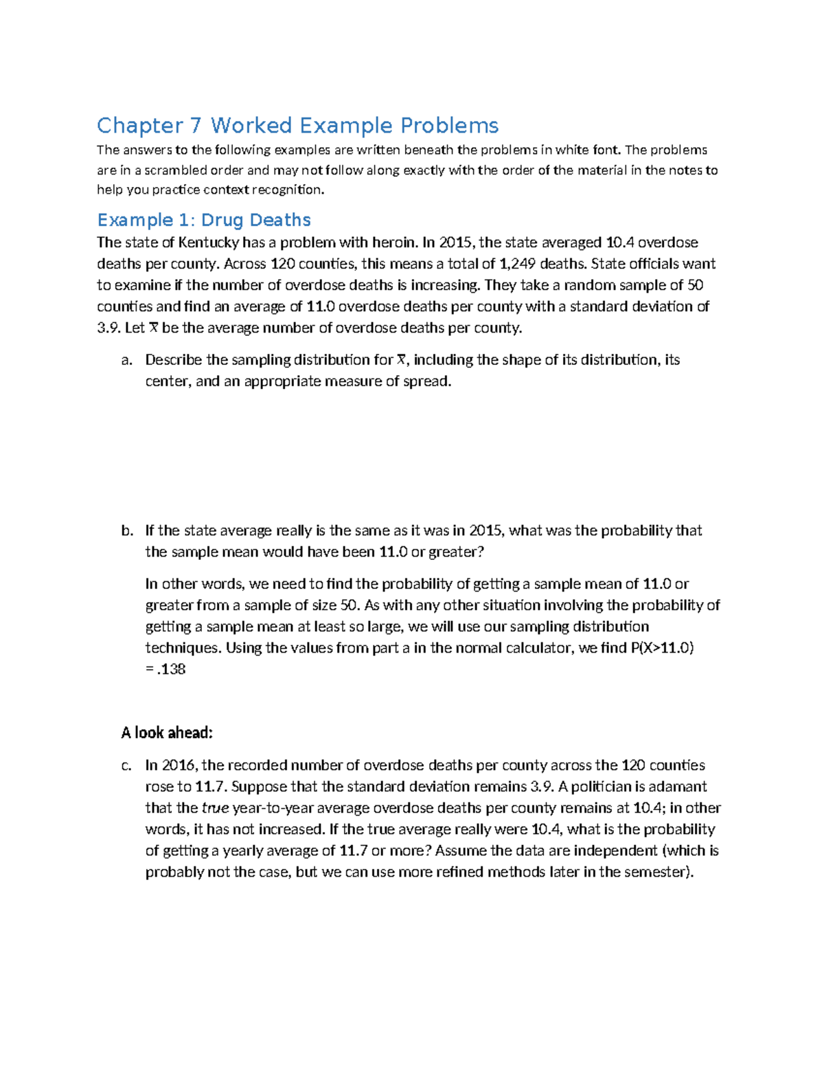 Chapter 7 Worked Example Problems Su20 - Chapter 7 Worked Example Problems The answers to the ...