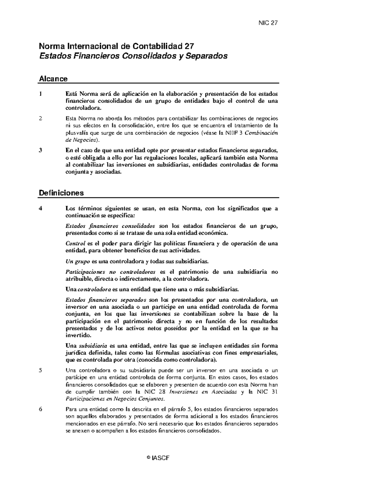 27 NIC - Auditoria - Norma Internacional de Contabilidad 27 Estados ...