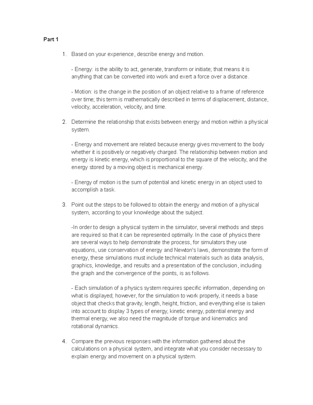 Activity 6 matter and energy Activity 6 matter and energy - Part 1 ...