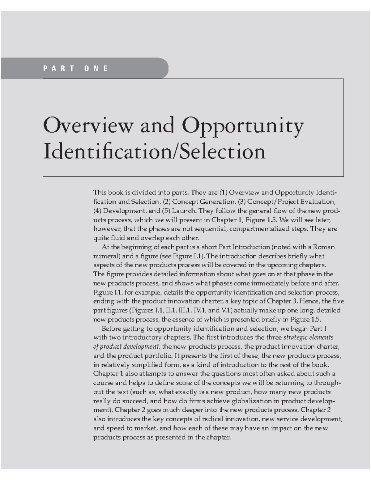 Chapter 1 - Overview of New Product - This book is divided into parts ...