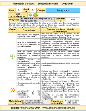 Planeacion Del 4to Grado 03 Nuestra revista escolar 2023-2024 ...