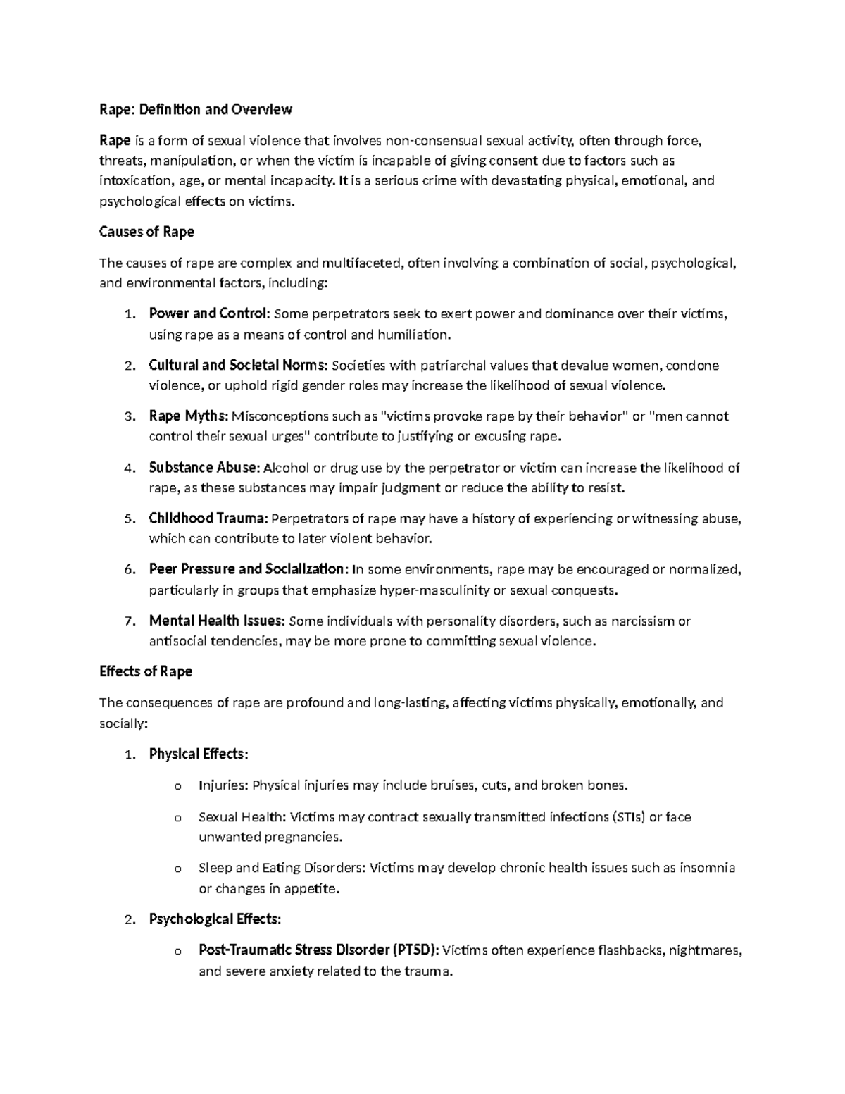 Rape - Well - Rape: Definition and Overview Rape is a form of sexual ...