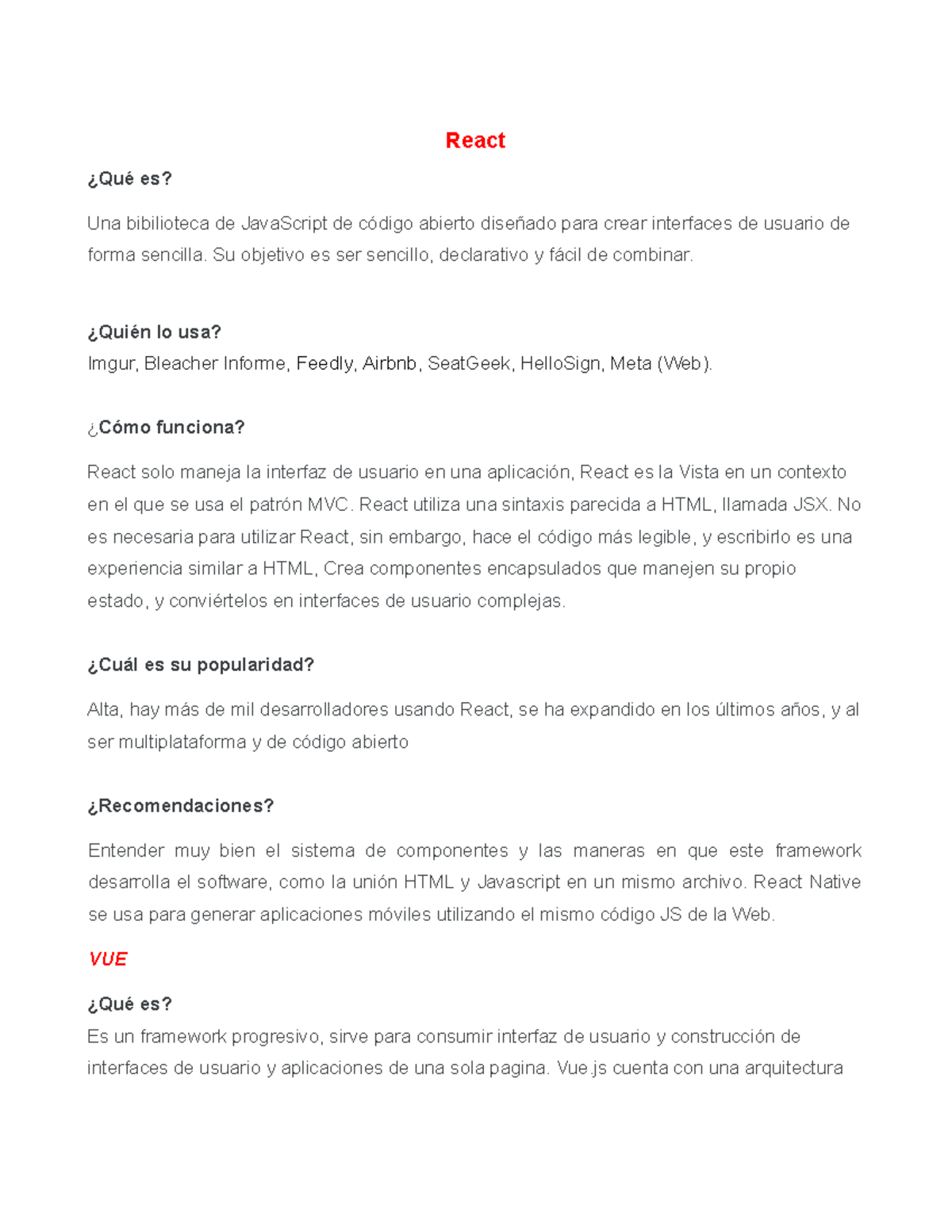 Tecnologias Framework en el mundo de la Programacion - React ¿Qué es ...