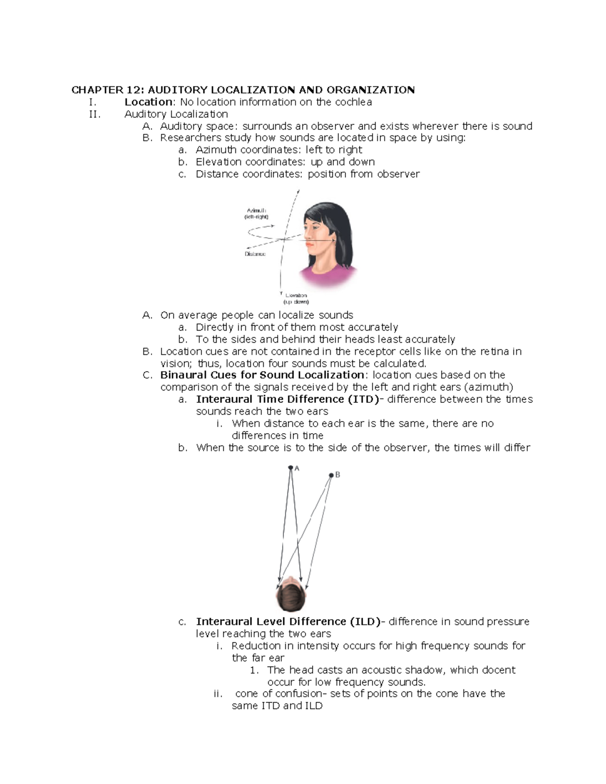 Chapter 12: Auditory Localization and Organization - CHAPTER 12 ...