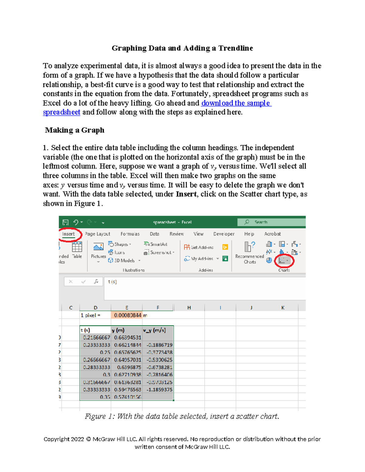 Graphing Data and Adding a Trendline - If we have a hypothesis that the data should follow a ...