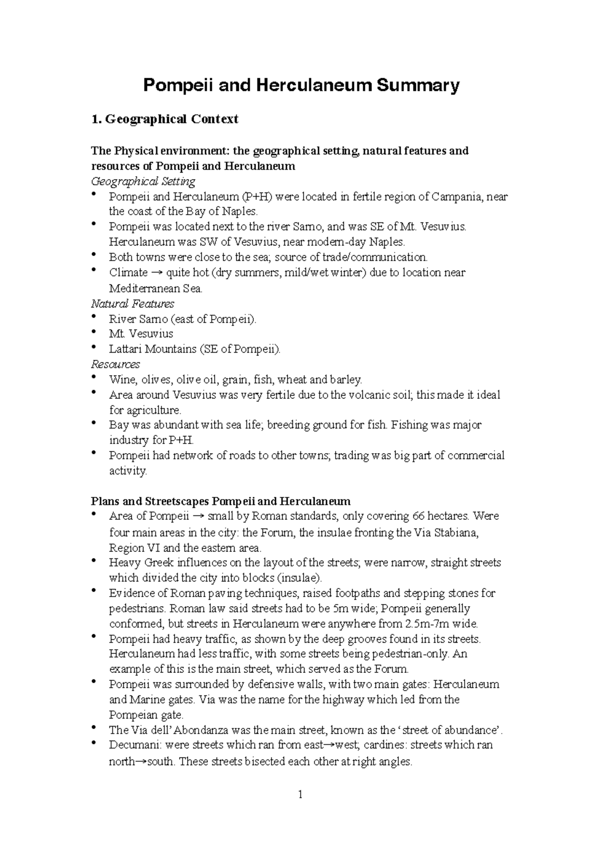 Pompeii-and-herculaneum-notes general - Pompeii and Herculaneum Summary ...