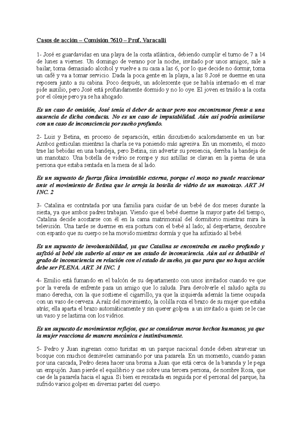 Casos de acción - Casos de acción – Comisión 7610 – Prof. Varacalli 1 ...