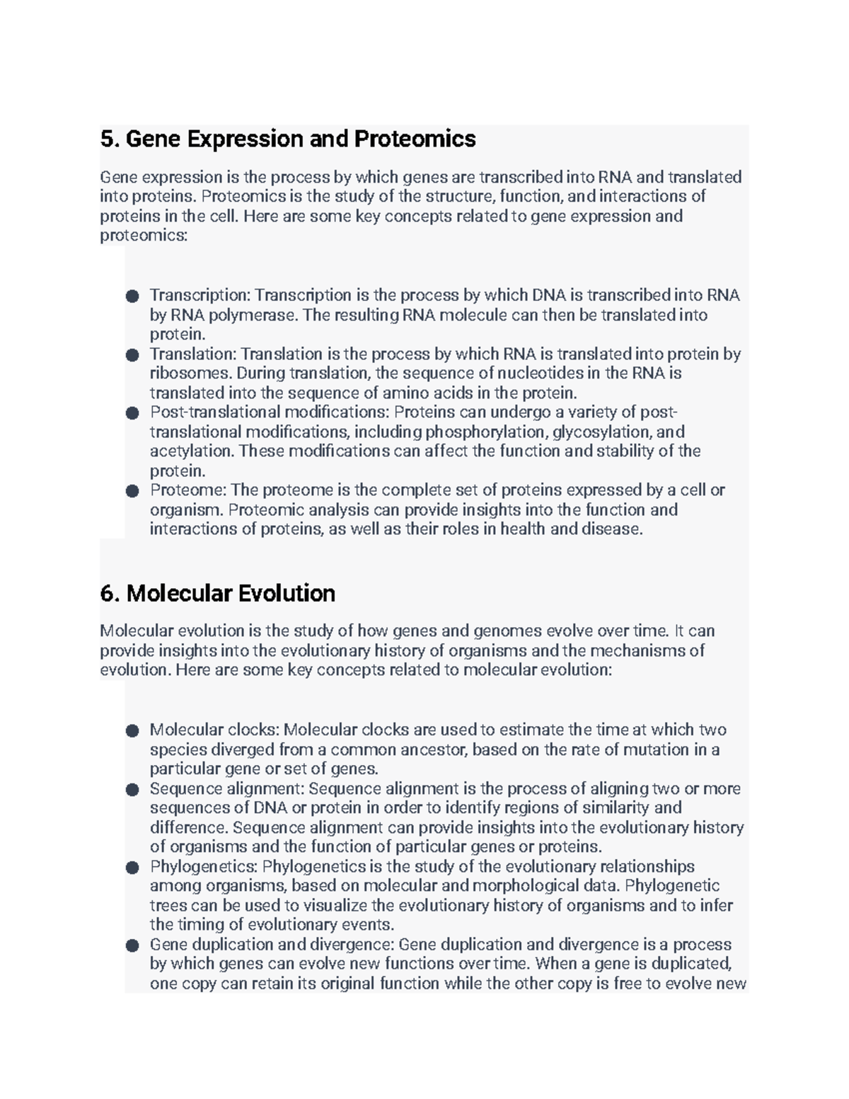 Advanced Molecular Biology 5-6 - 5. Gene Expression and Proteomics Gene ...