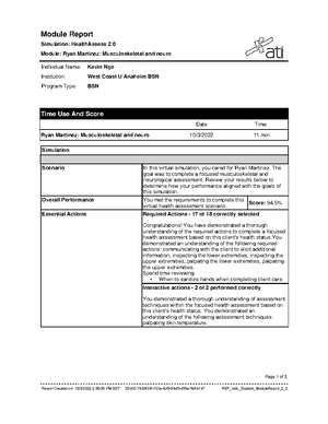 David Rodriguez (Sports Injury) - Module Report Achieved Intervention ...