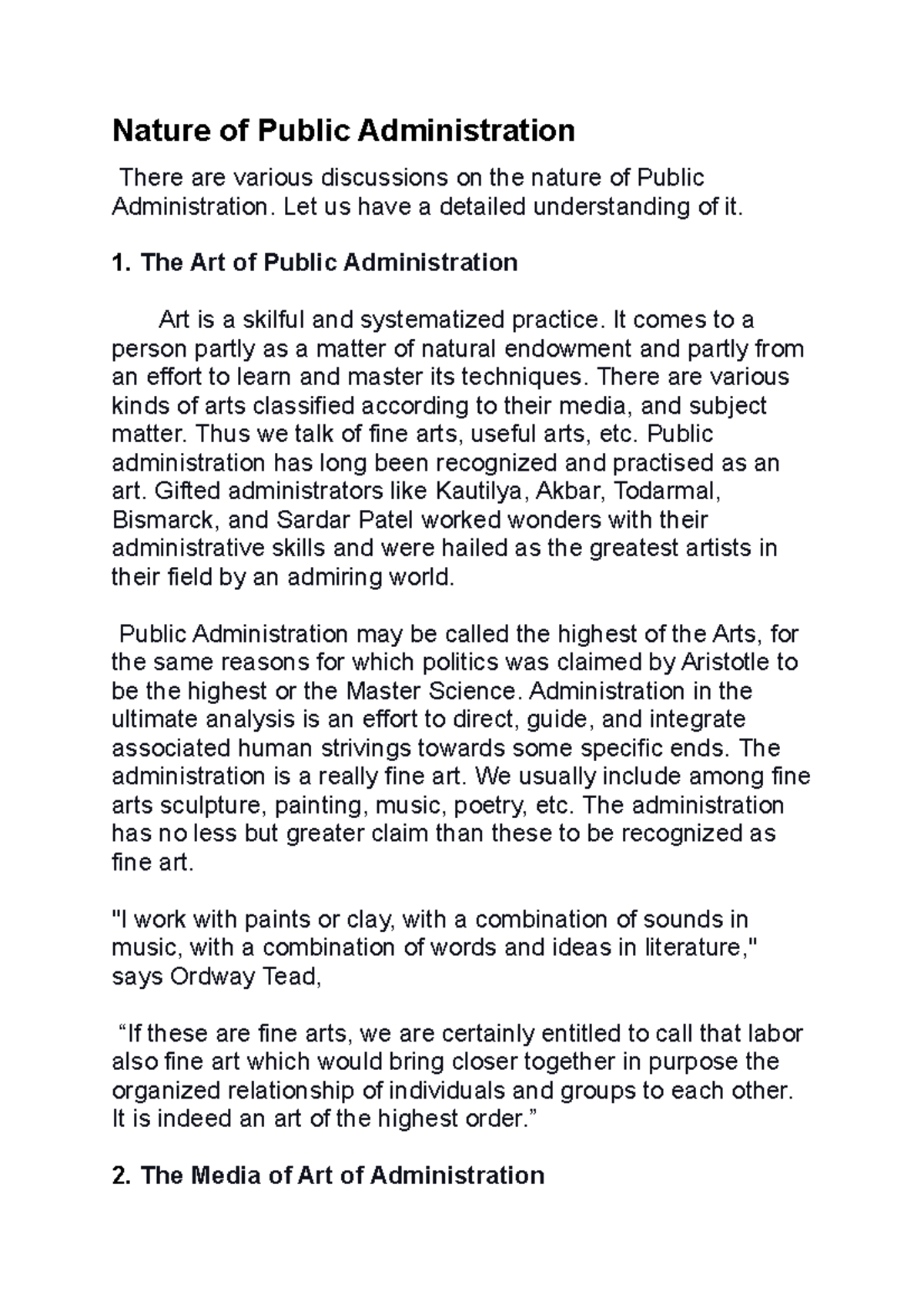 Nature of Public Administration - Let us have a detailed understanding ...