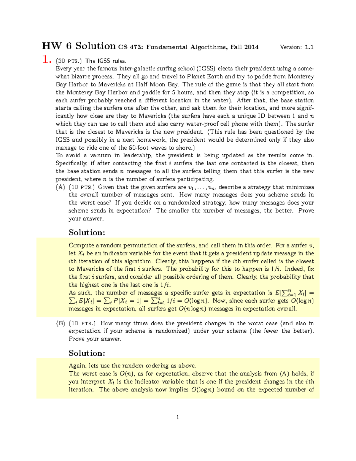 Homework Solution 06 Algorithms - ECE 526 - Illinois - Studocu