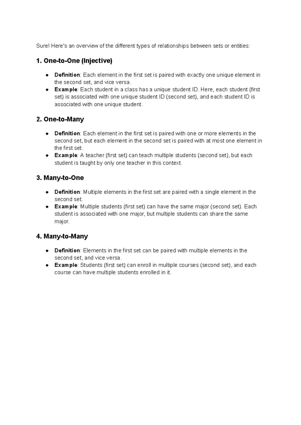 Types of relations - Sure! Here's an overview of the different types of ...