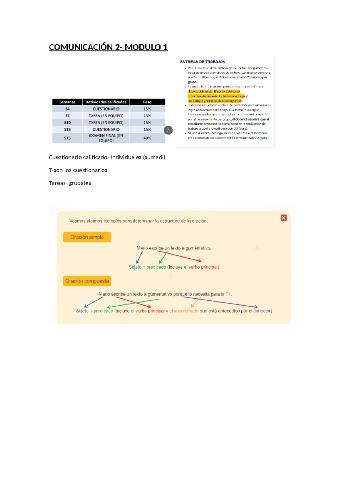 RPTA COMU - ijo - COMUNICACIÓN 2- MODULO 1 Cuestionario calificado- individuales (sumadi) T-son ...