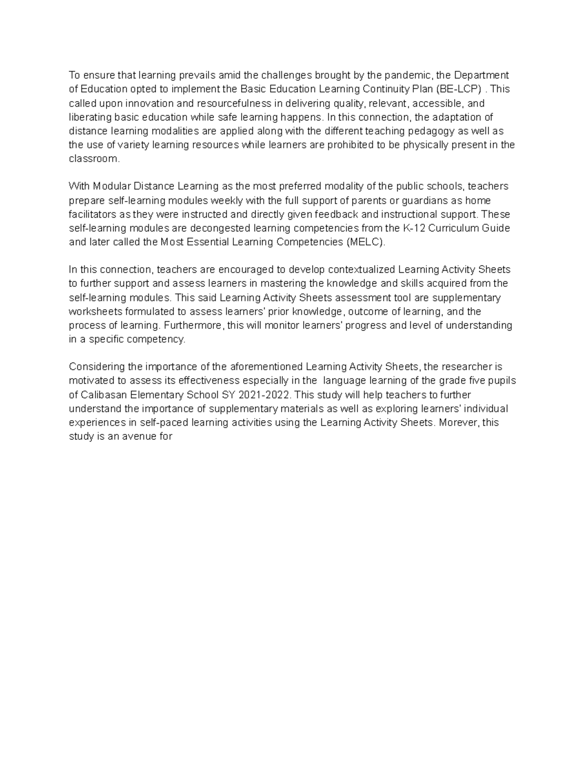 Rationale - sample lecture notes - To ensure that learning prevails ...