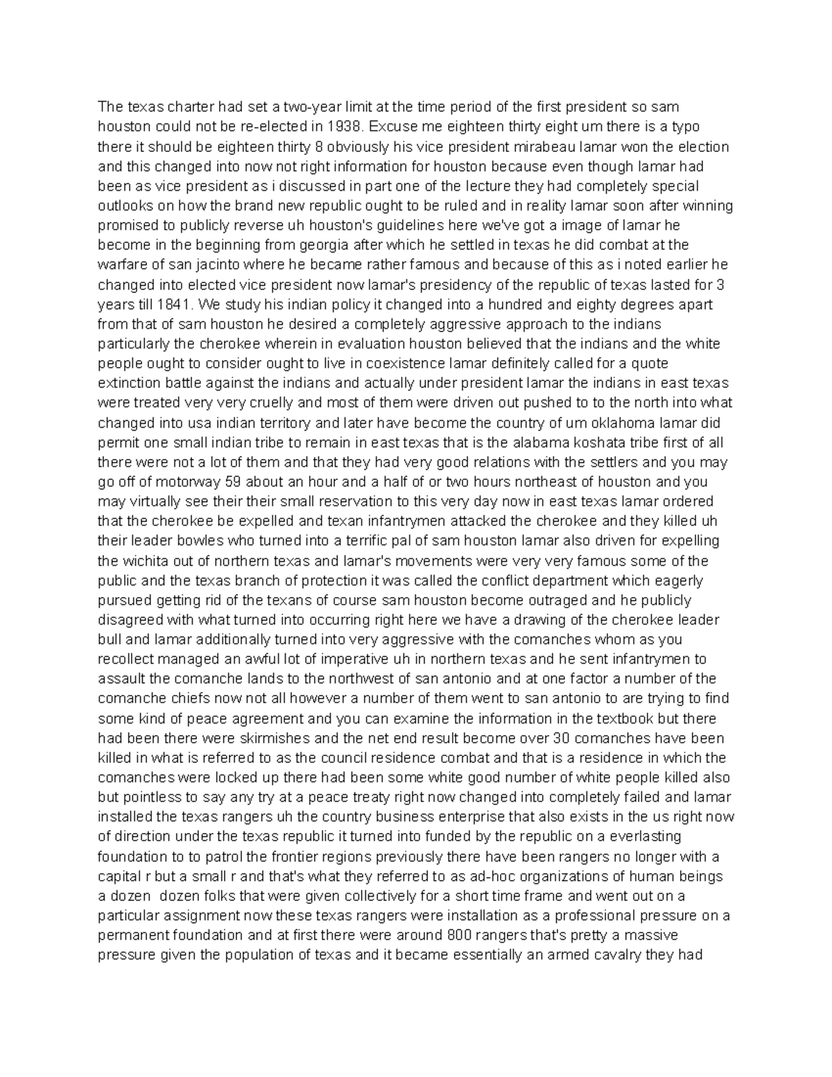 HIST 2301 Republic of Texas, 1836-1846 - The texas charter had set a ...