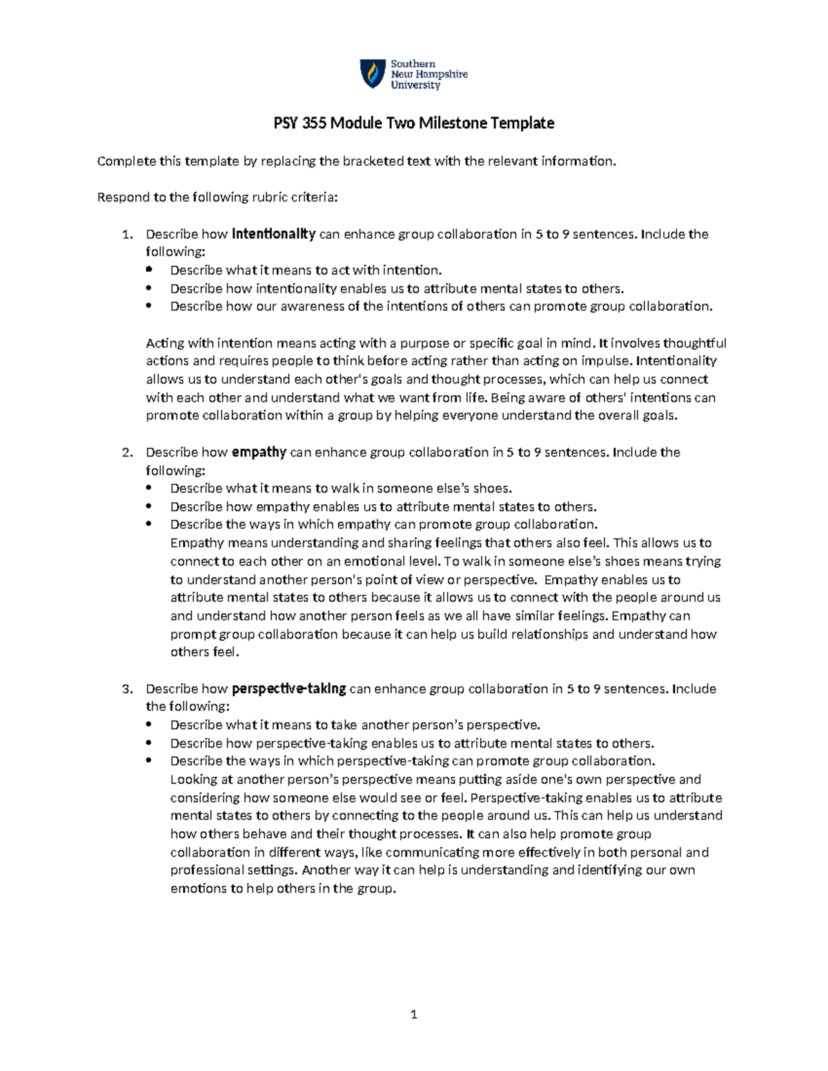 PSY 355 Module Two Milestone Template - PSY 355 Module Two Milestone ...