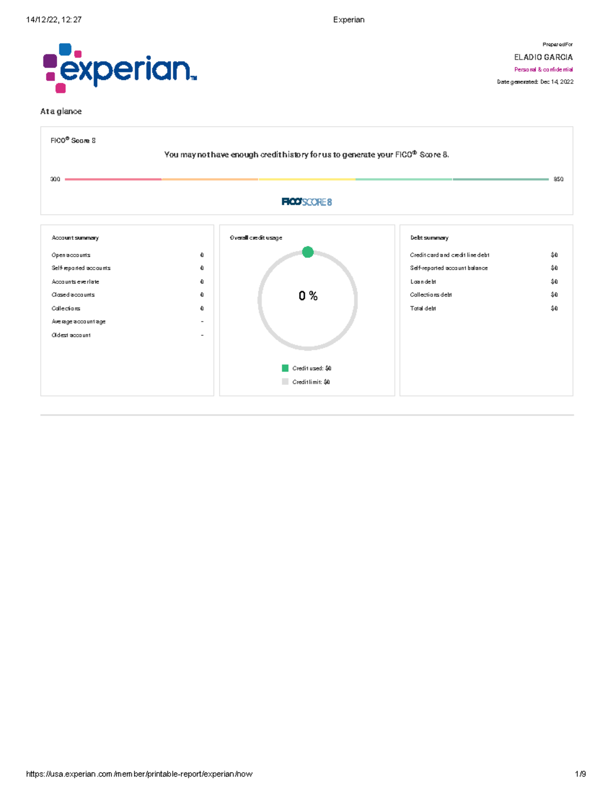 Experian Eladio Garcia - Prepared For ELADIO GARCIA Personal ...