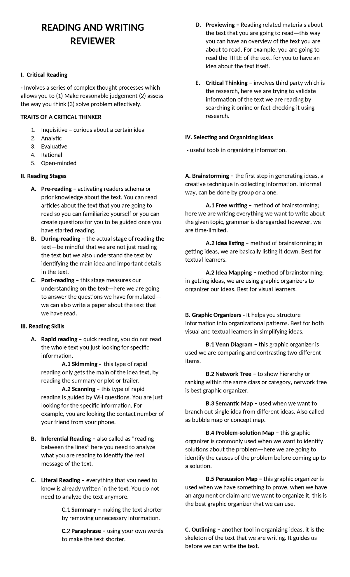 Reviewer of Reading and Writing Q1_GRADE.12 - READING AND WRITING ...