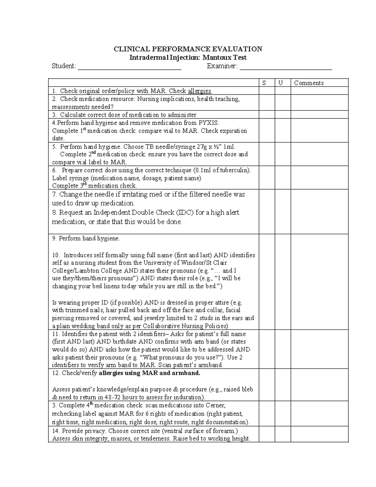 CPE Intradermal injection - CLINICAL PERFORMANCE EVALUATION Intradermal ...