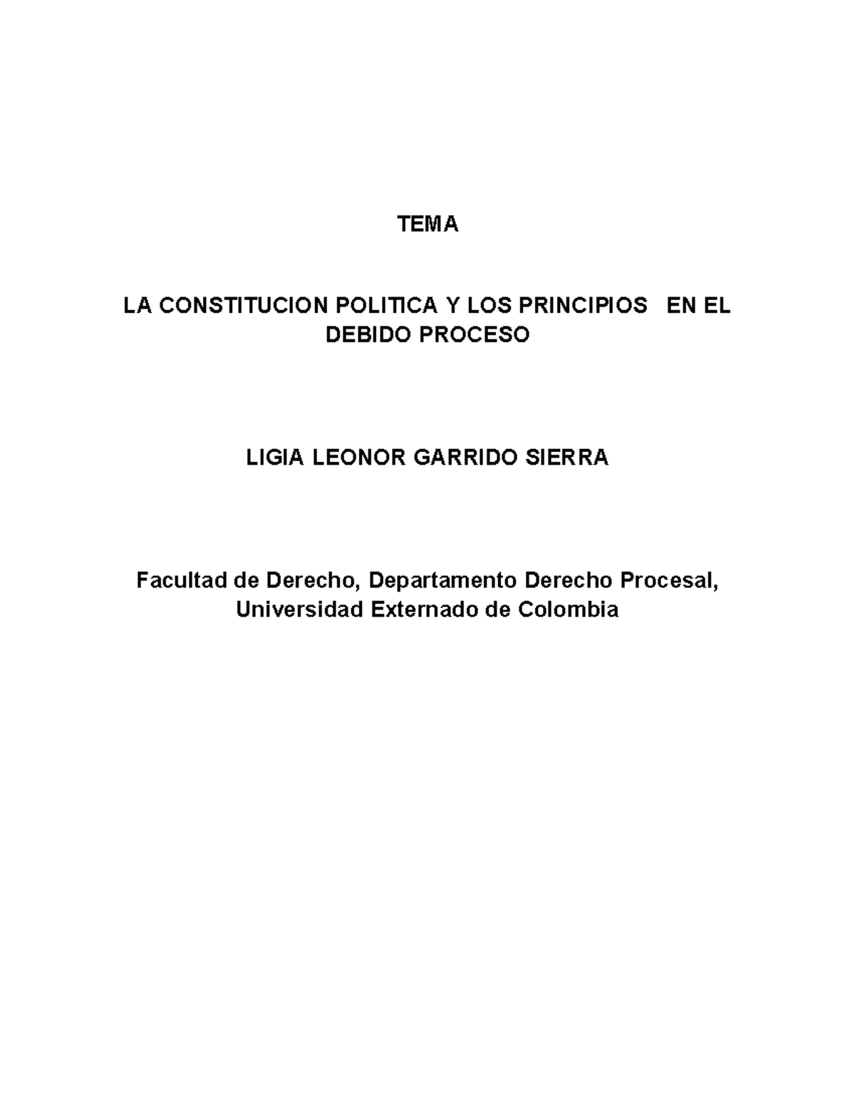 Trabajo Fundamentos constitucionales en el proceso - TEMA LA ...