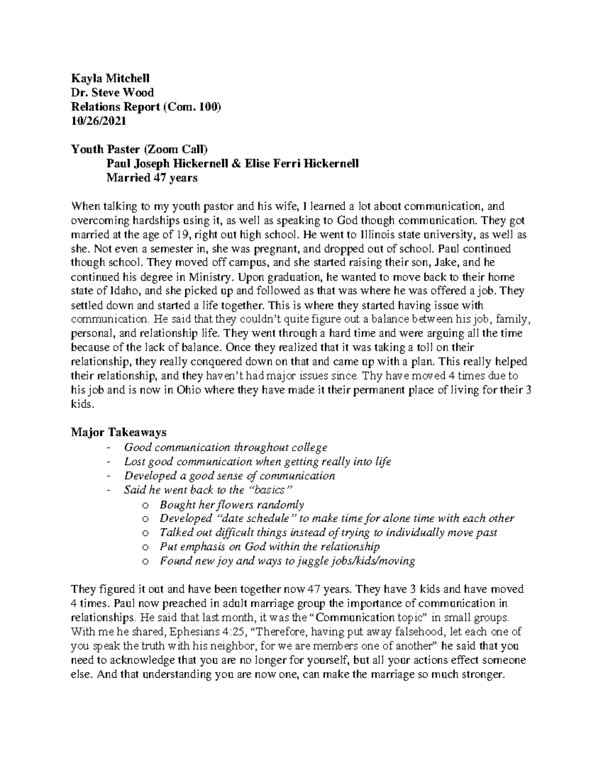 Relations Report (PDF) - Kayla Mitchell Dr. Steve Wood Relations Report ...