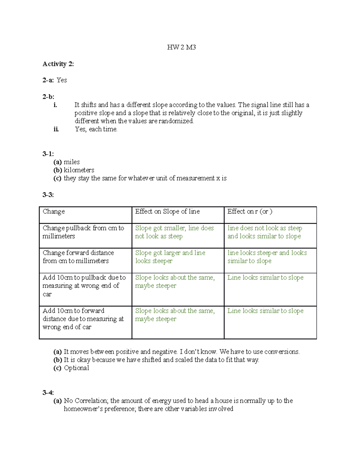 HW 2 M3 - homework - HW 2 M Activity 2: 2-a: Yes 2-b: i. It shifts and ...