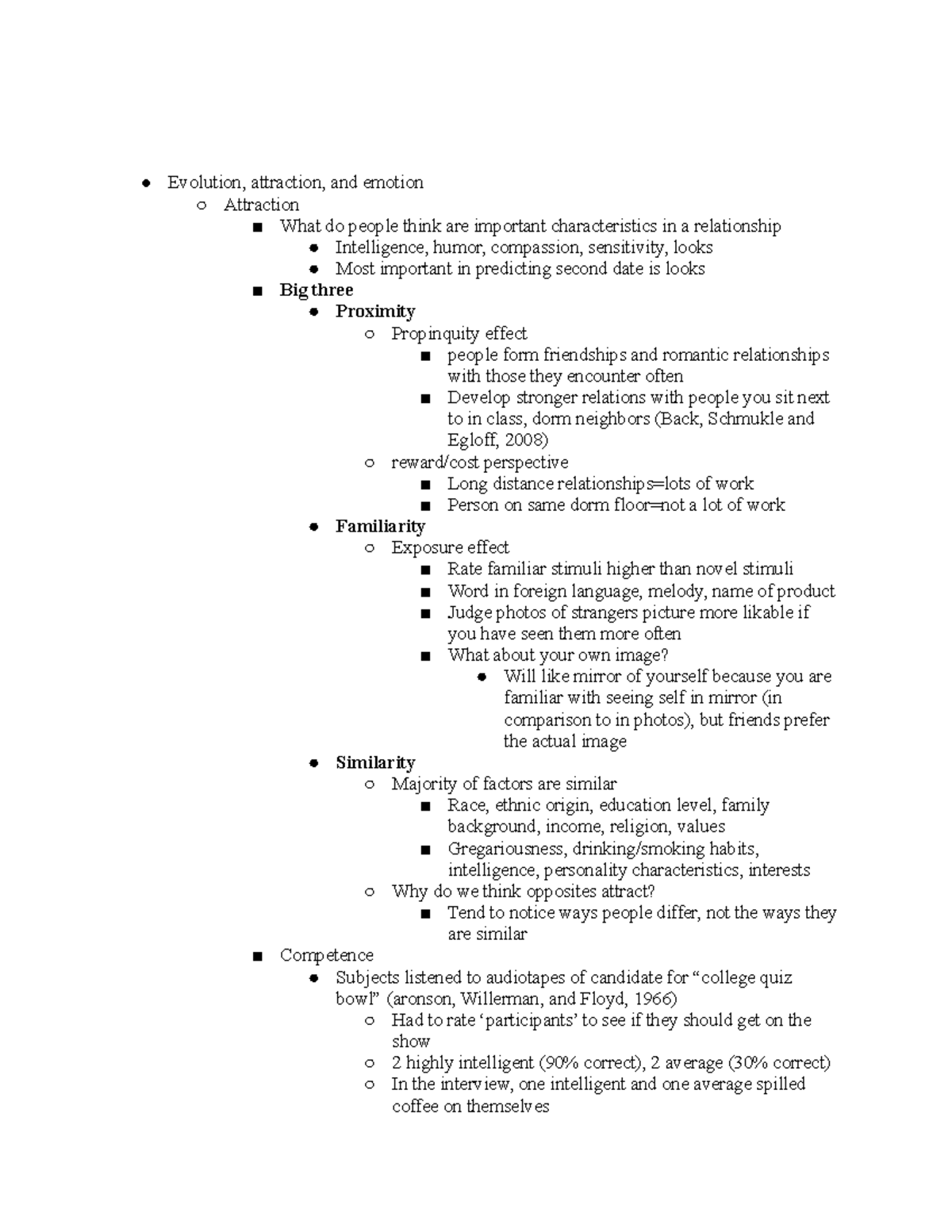 Exam 3 review sheet - summary of lecture notes using both slides, notes ...