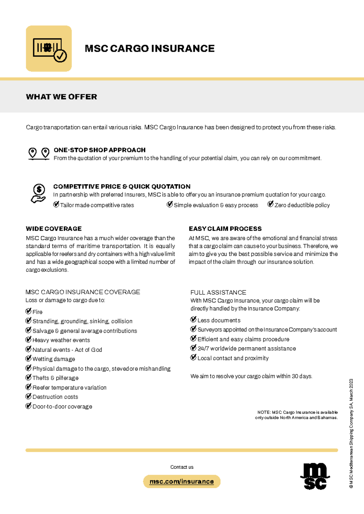 MSC Cargo Insurance Solution - msc/insurance MSC CARGO INSURANCE WHAT ...