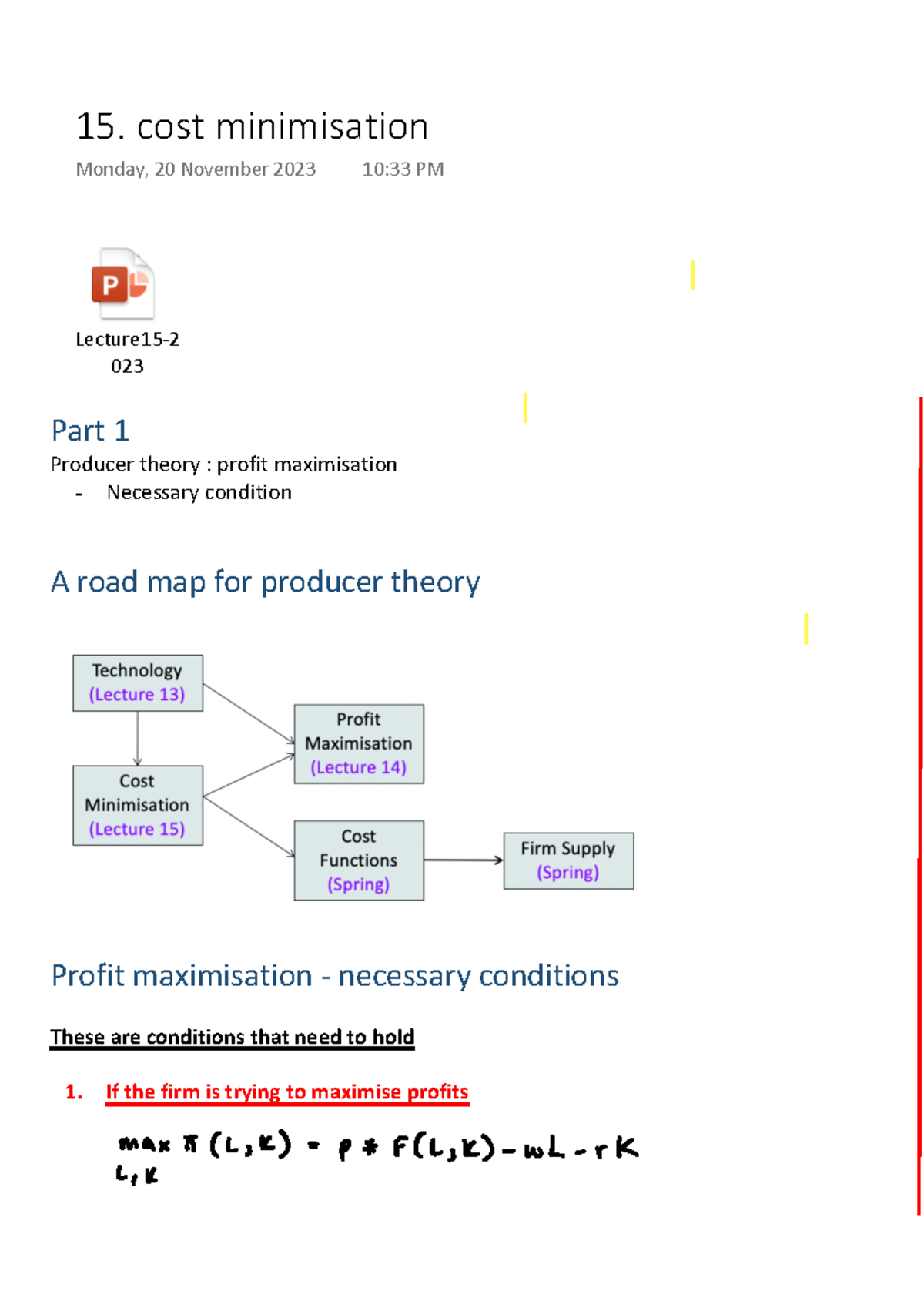 15. cost minimisation - microeconomics - Lecture15- 023 Part 1 Producer ...