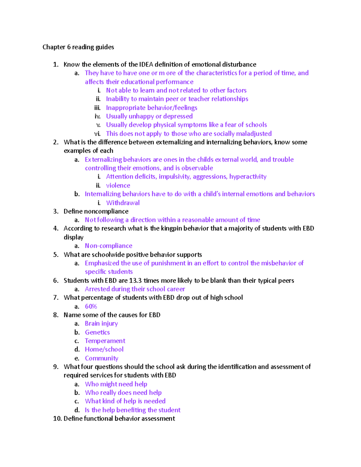Chapter 6 reading guids - Chapter 6 reading guides Know the elements of ...