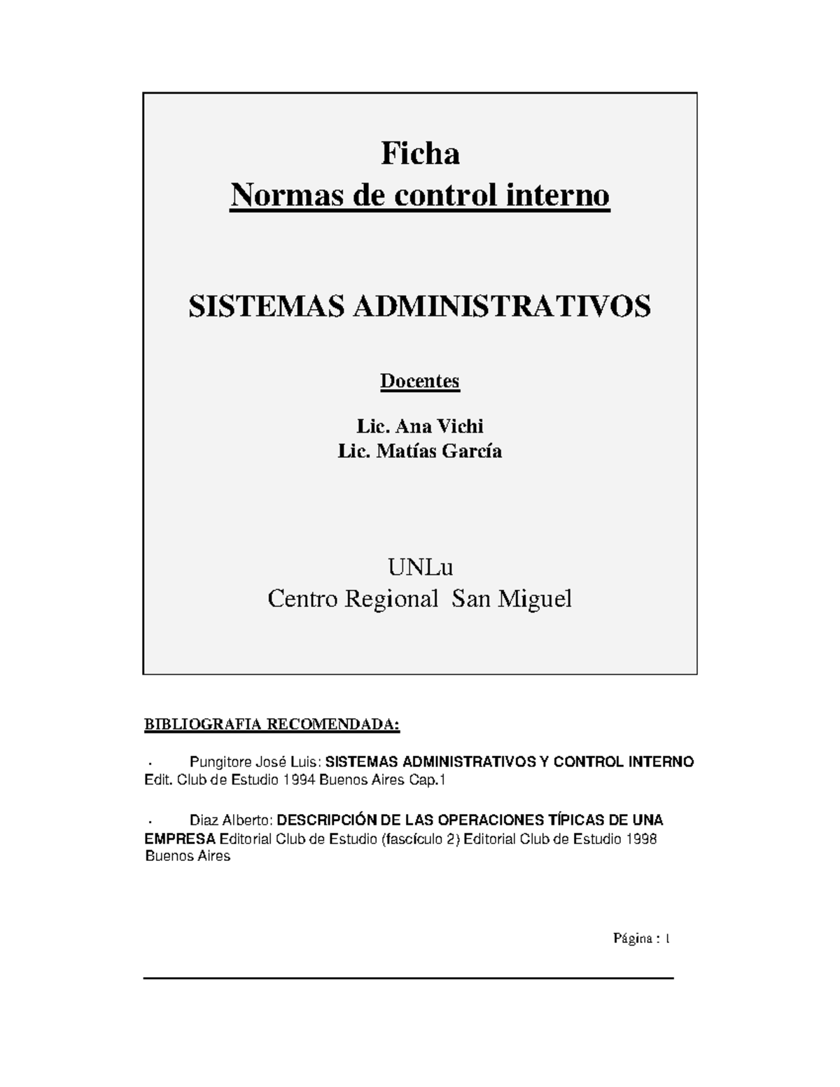 Apunte Normas de Control Interno 2021 - Ficha Normas de control interno ...