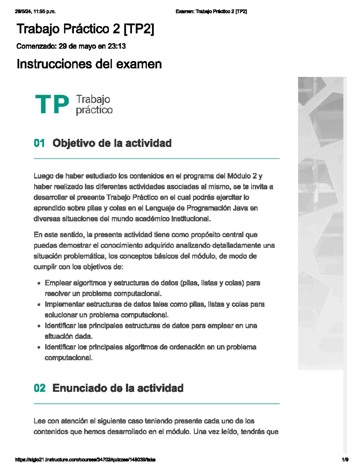 Tp2 Taller de algoritmo y estructura de datos I 95% - Studocu