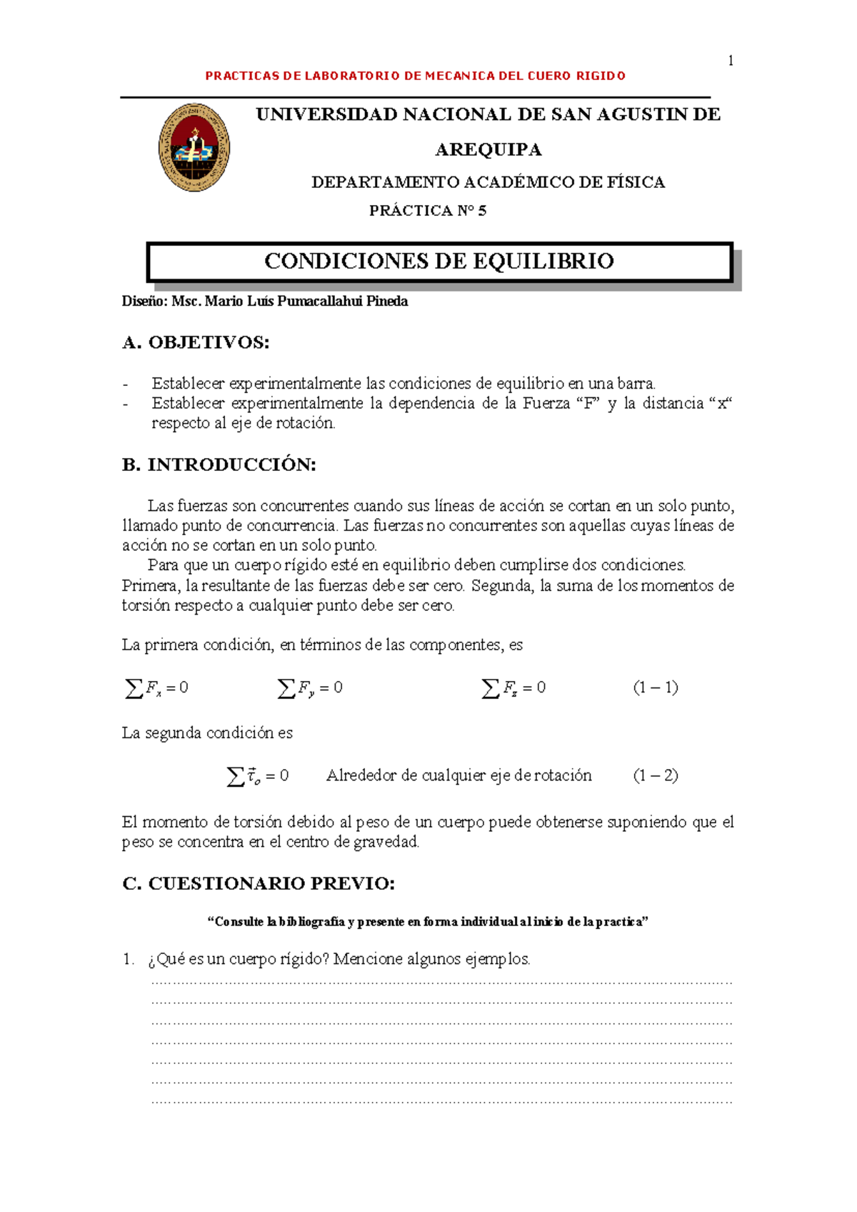 5. Fuerzas Coplanares - dsadasdsa - PRACTICAS DE LABORATORIO DE ...