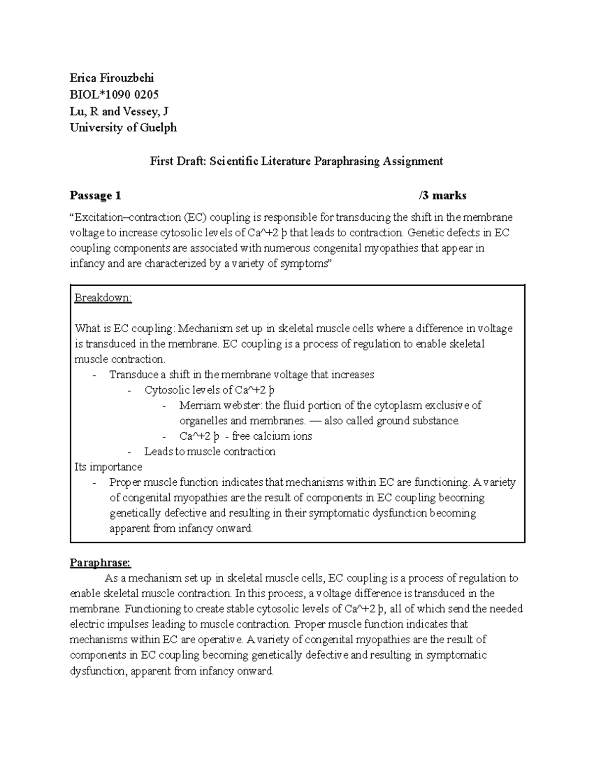 1st Scientific Literature Paraphrasing assignment - Erica Firouzbehi ...