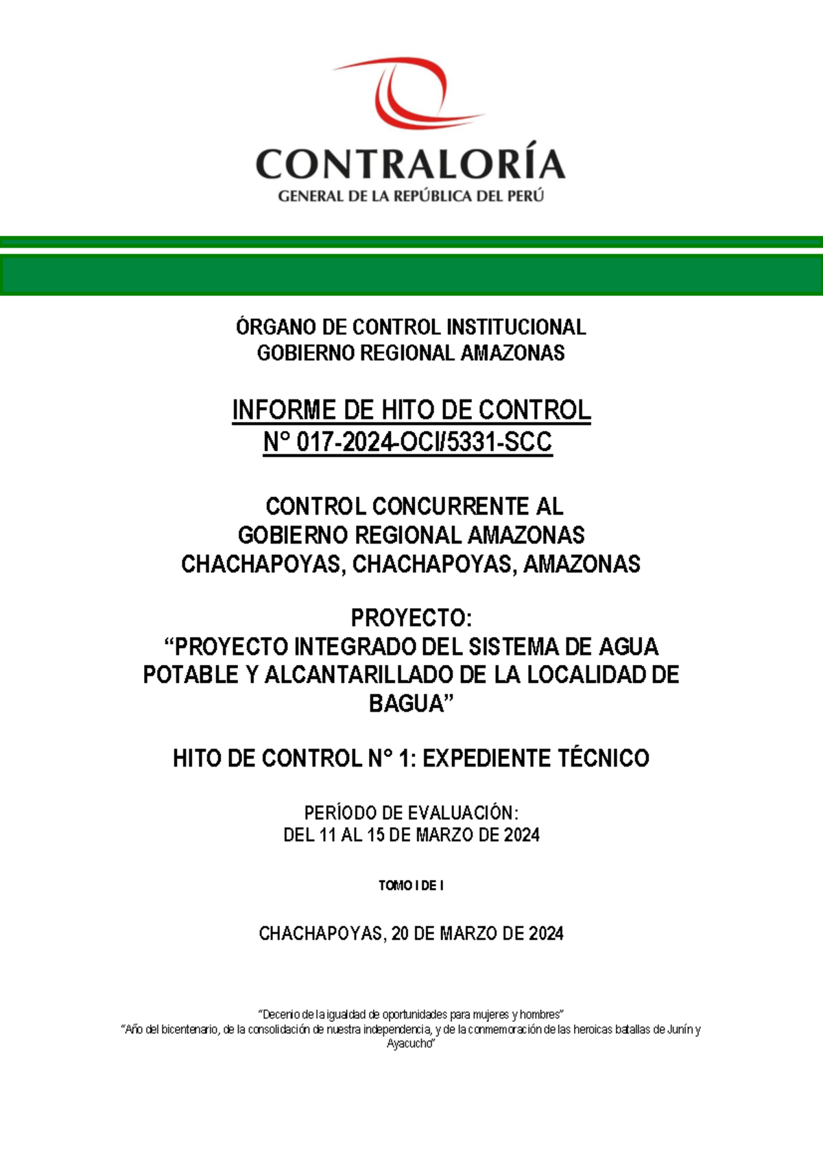 Informe DE HITO DE Control N 017-2024-OCI - ÓRGANO DE CONTROL ...