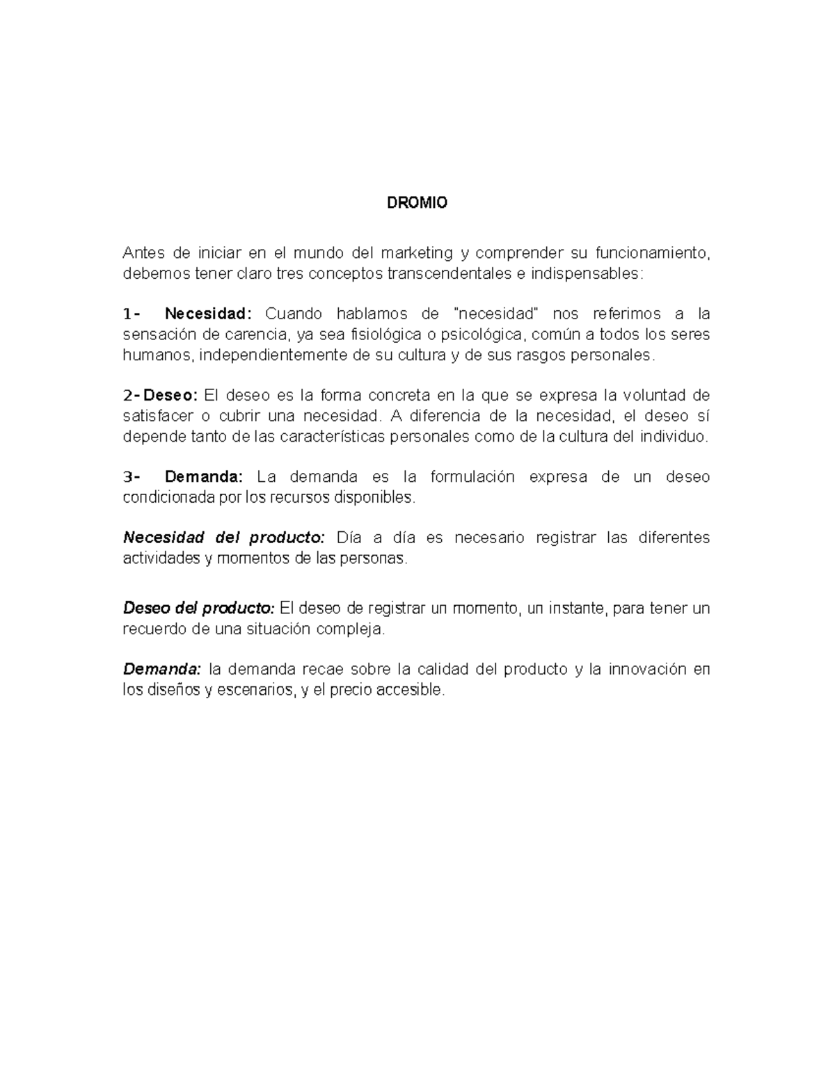 Actividad 1 fundamentos de mercado - DROMIO Antes de iniciar en el ...