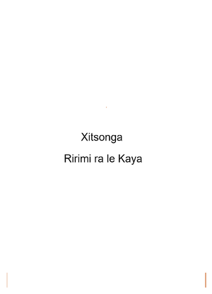 Xitsonga Home Language - Study Guide Via Afrika Xitsonga Ririmi ra le ...