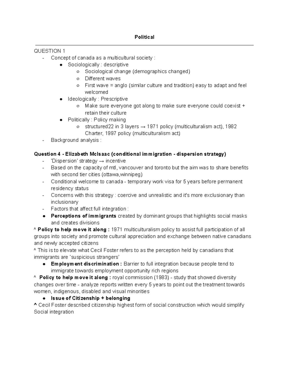 Poli 204 - all notes on Canadian politics and prep for midterms ...