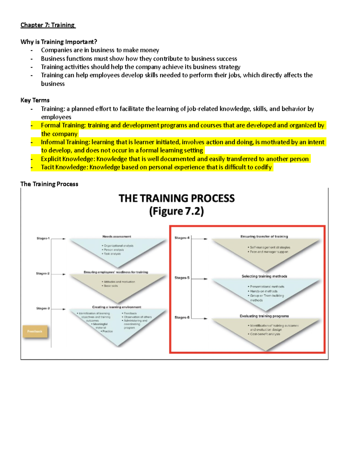 Chapter 7 - Lecture notes - Chapter 7: Training Why is Training ...