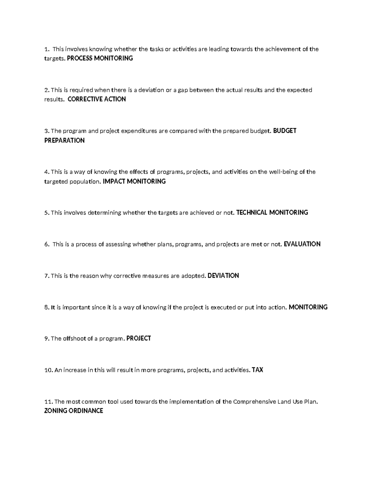 Local development planning - This involves knowing whether the tasks or ...
