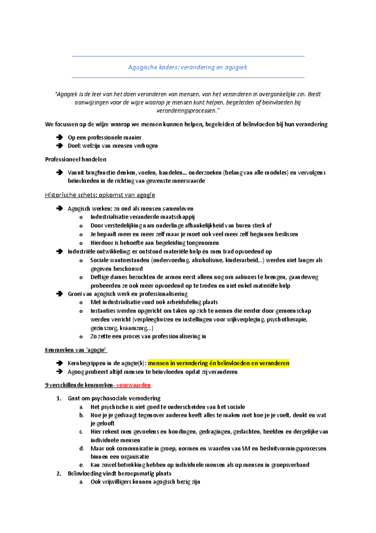 Agogische kaders verandering en agogiek - Agogische kaders: verandering en agogiek “Agogiek is ...