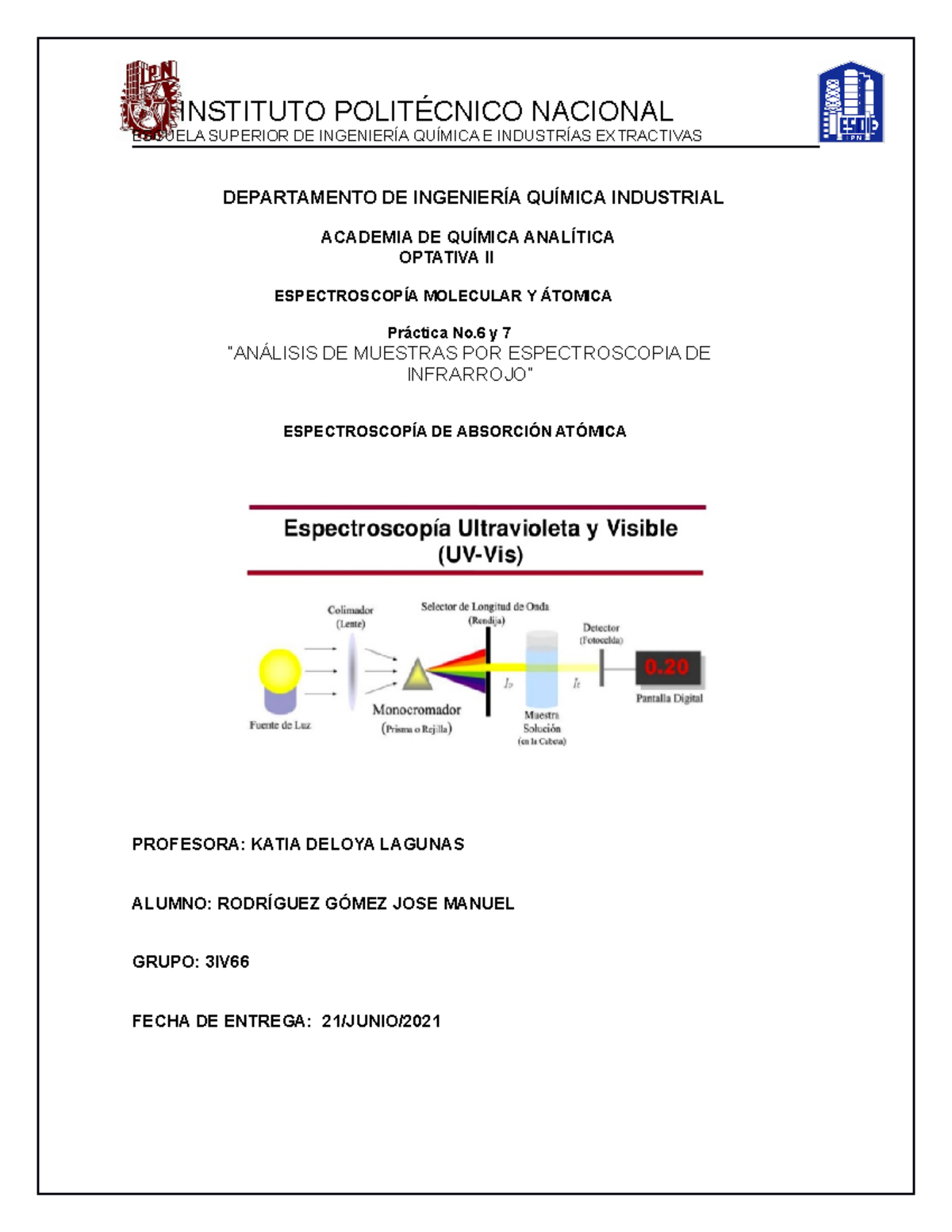 Practica 6 7 Análisis DE Muestras POR Espectroscopia DE Infrarrojo ...