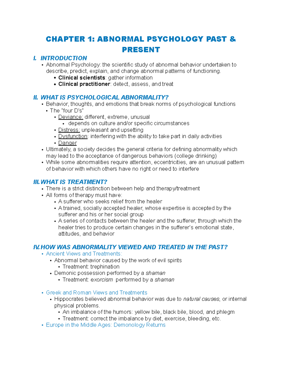 Chapters 1&2 - Summary Abnormal Psychology - CHAPTER 1: ABNORMAL ...