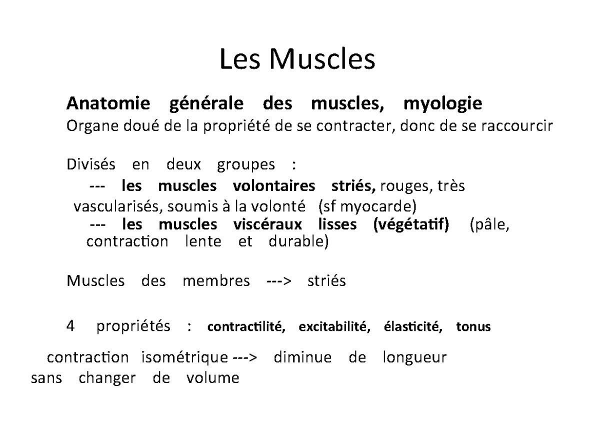 Anat géné Muscles - DOCUMENT - Les Muscles Anatomie générale des ...