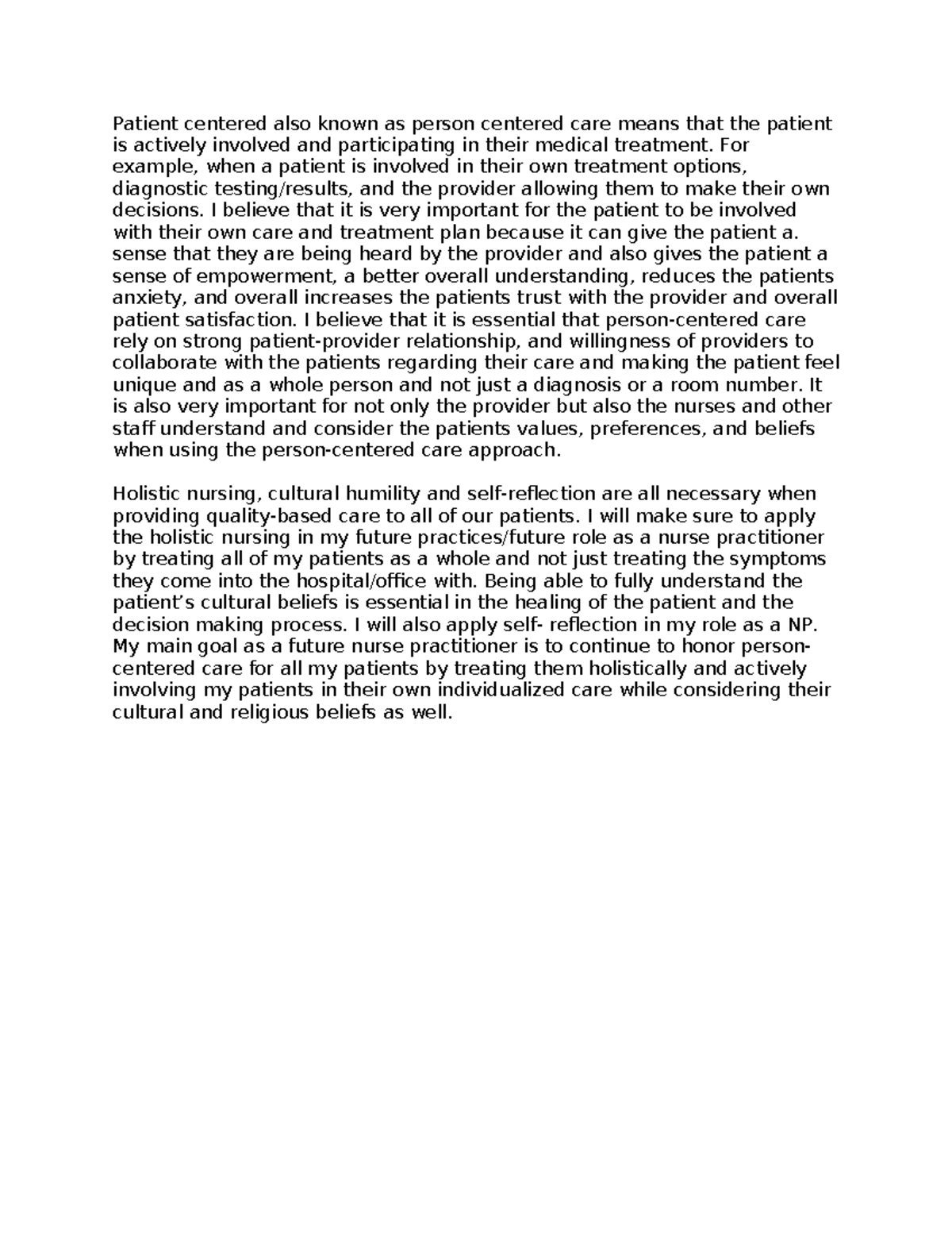 NR500NP-Week3 Discussion - Patient centered also known as person ...