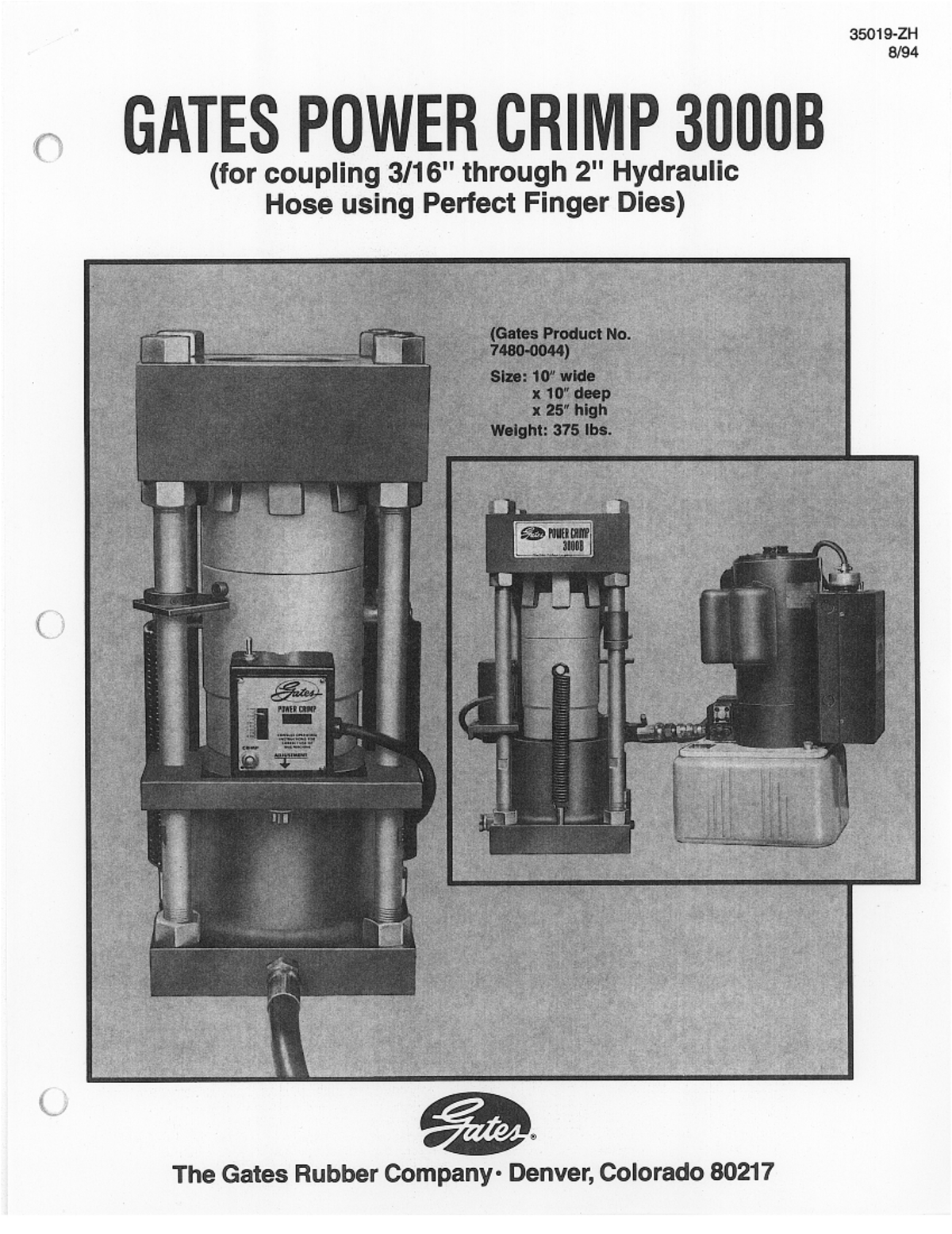 Power crimp 3000b manual - GATES POWER CRIMP (for coupling through ...