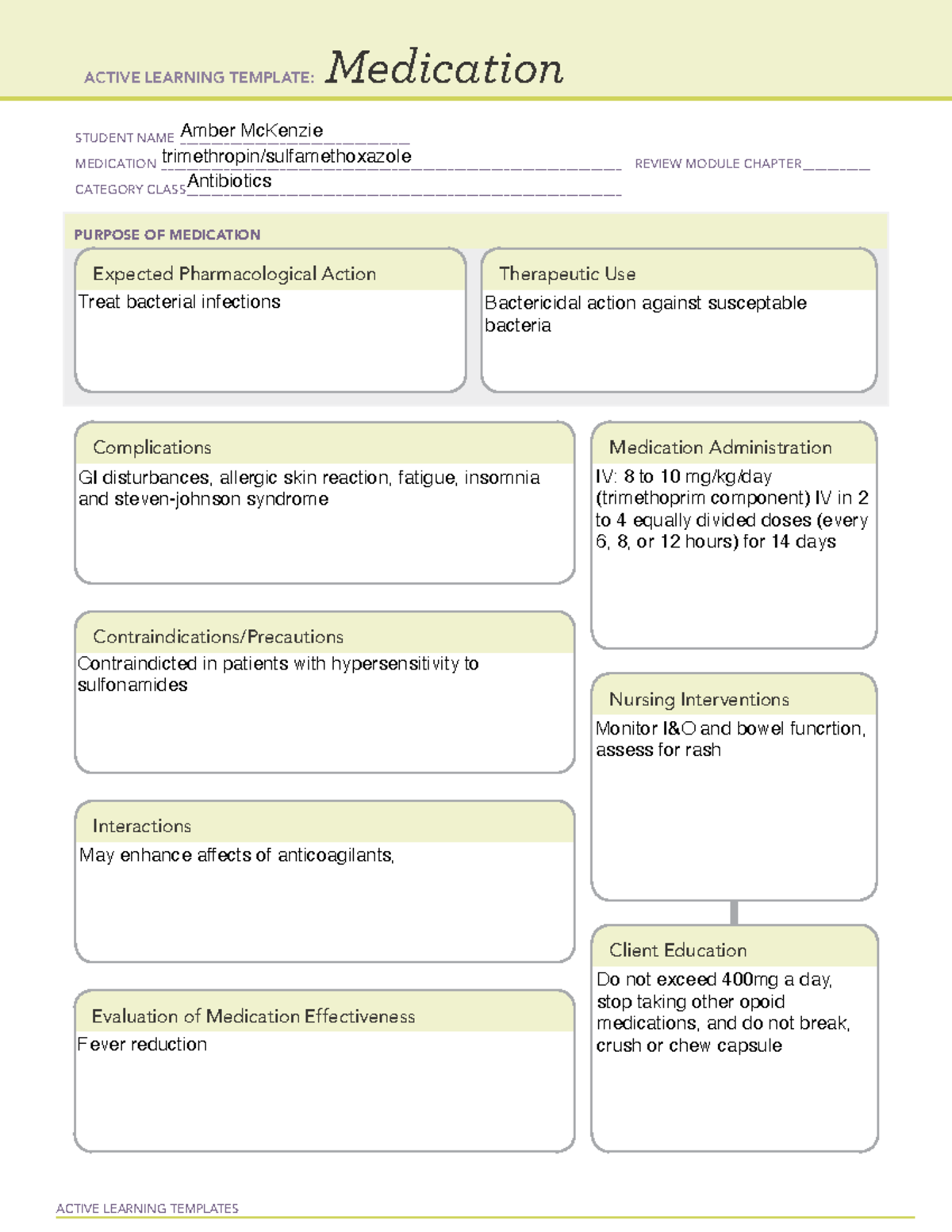 A Mc Kenzie Trim-Sulfa 051222 - ACTIVE LEARNING TEMPLATES Medication ...