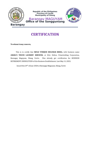 BDP - Content - to conduct barangay development fund - Title Page Table ...